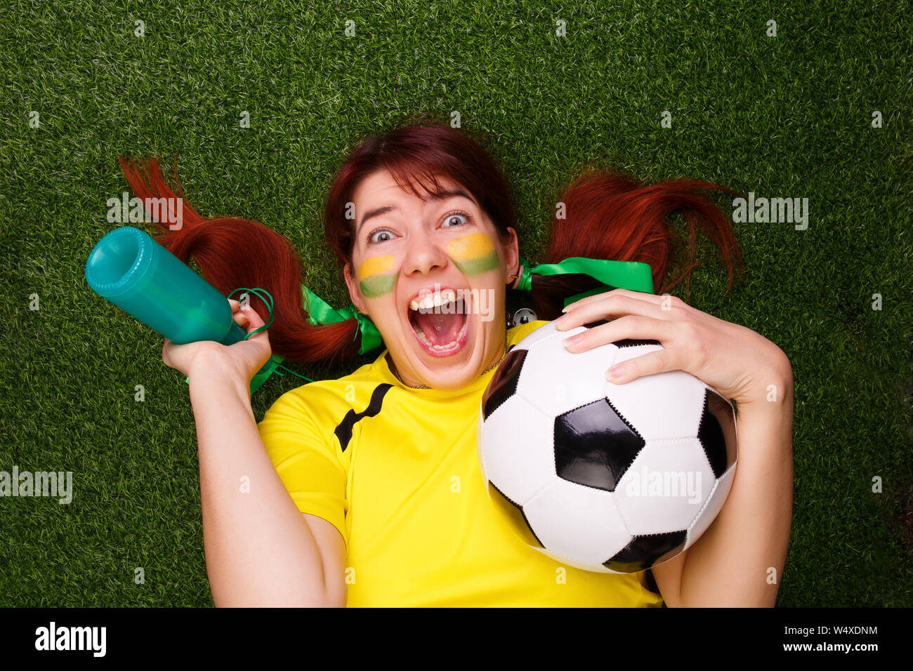 Soccer fans support their team and celebrate goal Stock Photo - Alamy