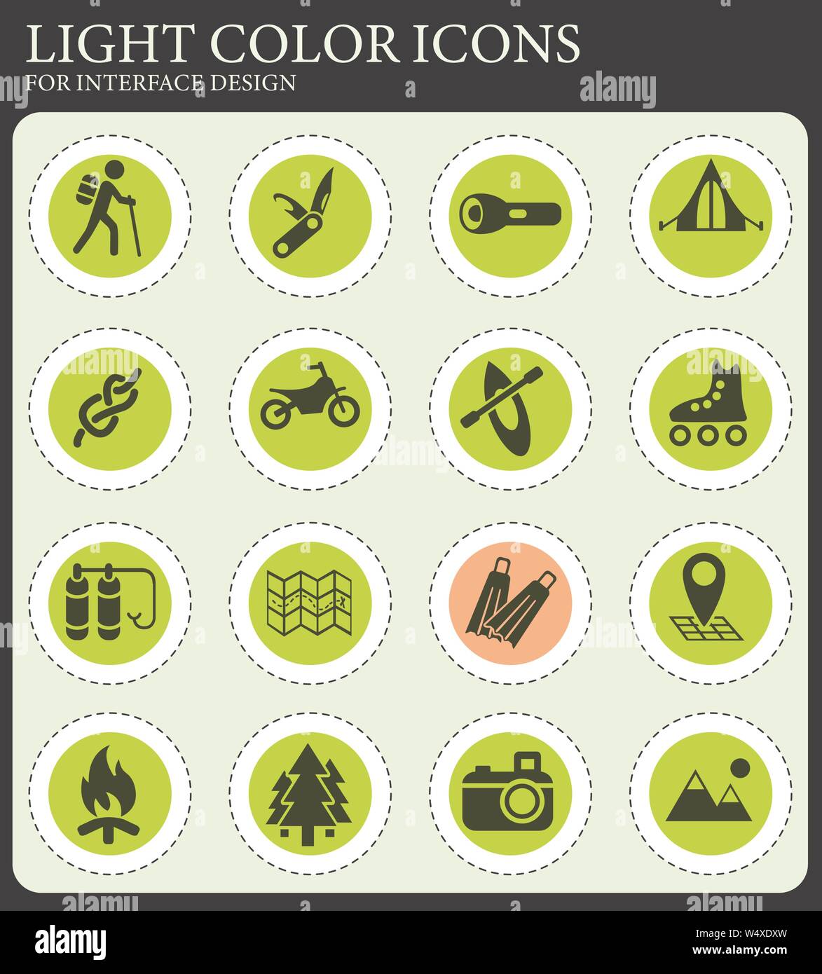 active recreation web icons for user interface design Stock Vector ...