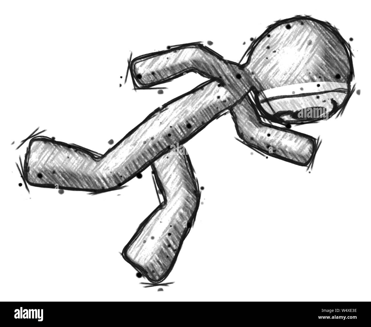 Sketch little anarchist hacker man running while falling down Stock ...