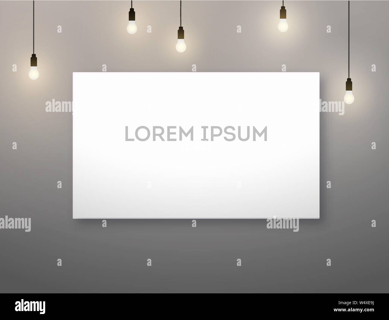 A3, A4 horizontal picture frame and light bulb, lamp. warm lighting ...