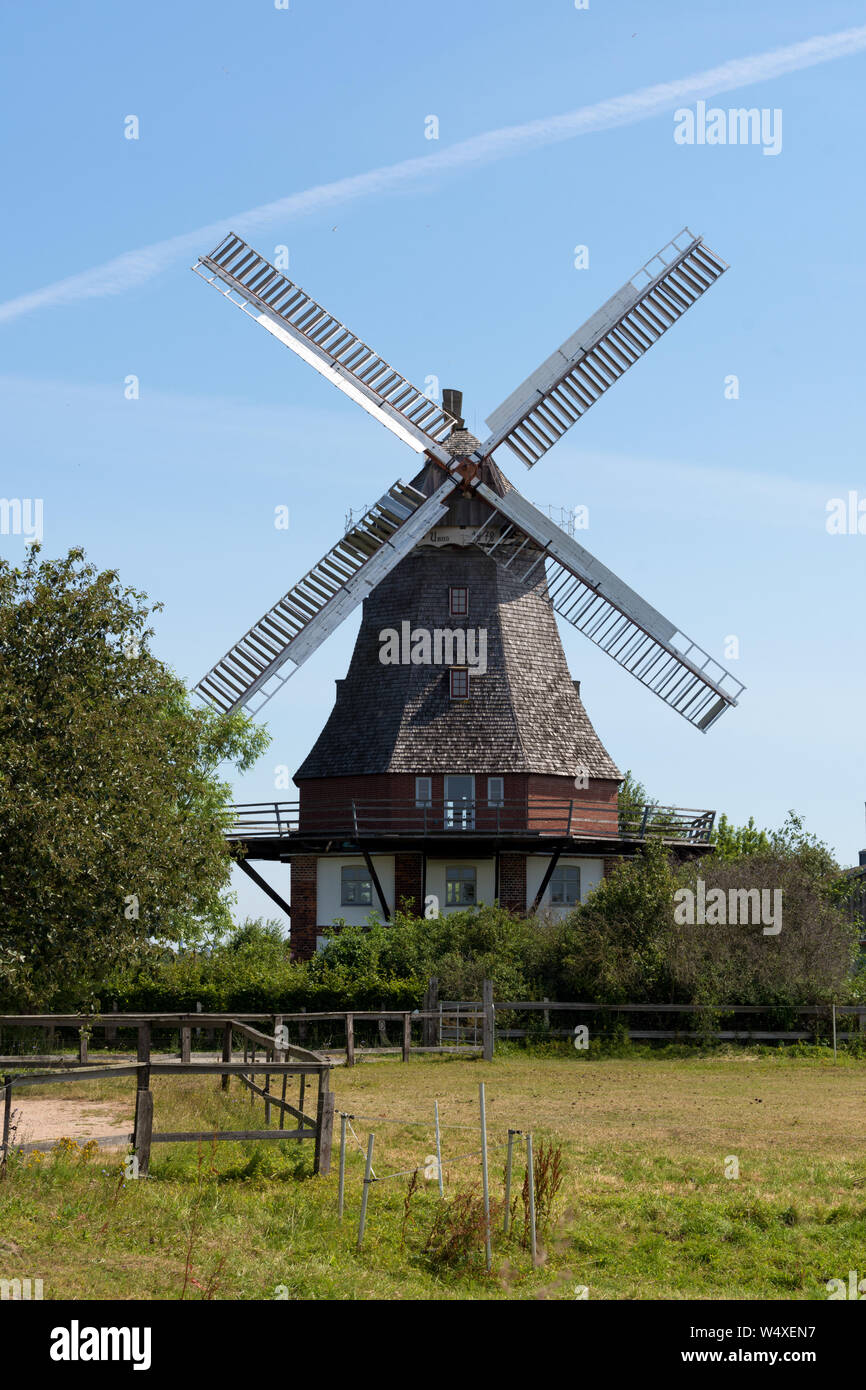 Old Historic Windmill at Lichtenhagen, Rostock, Germany Stock Photo - Alamy