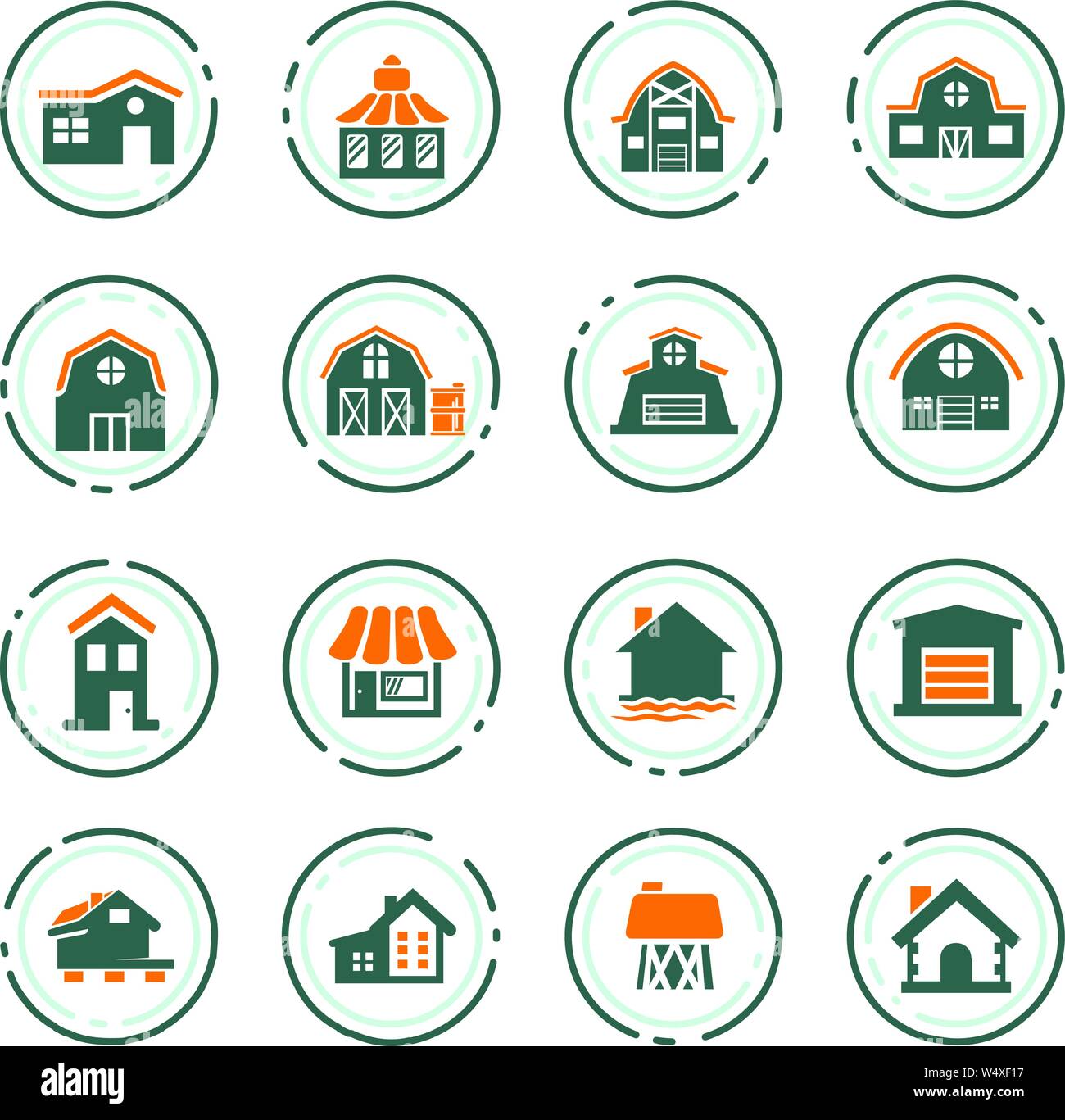 Farm building web icons for user interface design Stock Vector Image ...