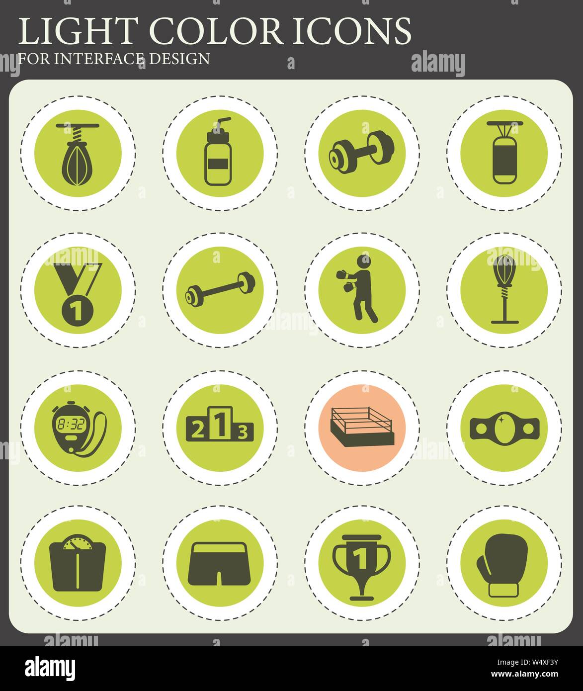 boxing vector icons for web and user interface design Stock Vector ...