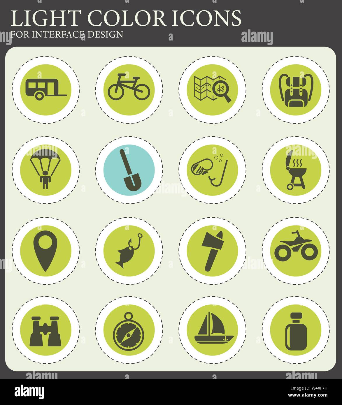 active recreation web icons for user interface design Stock Vector ...