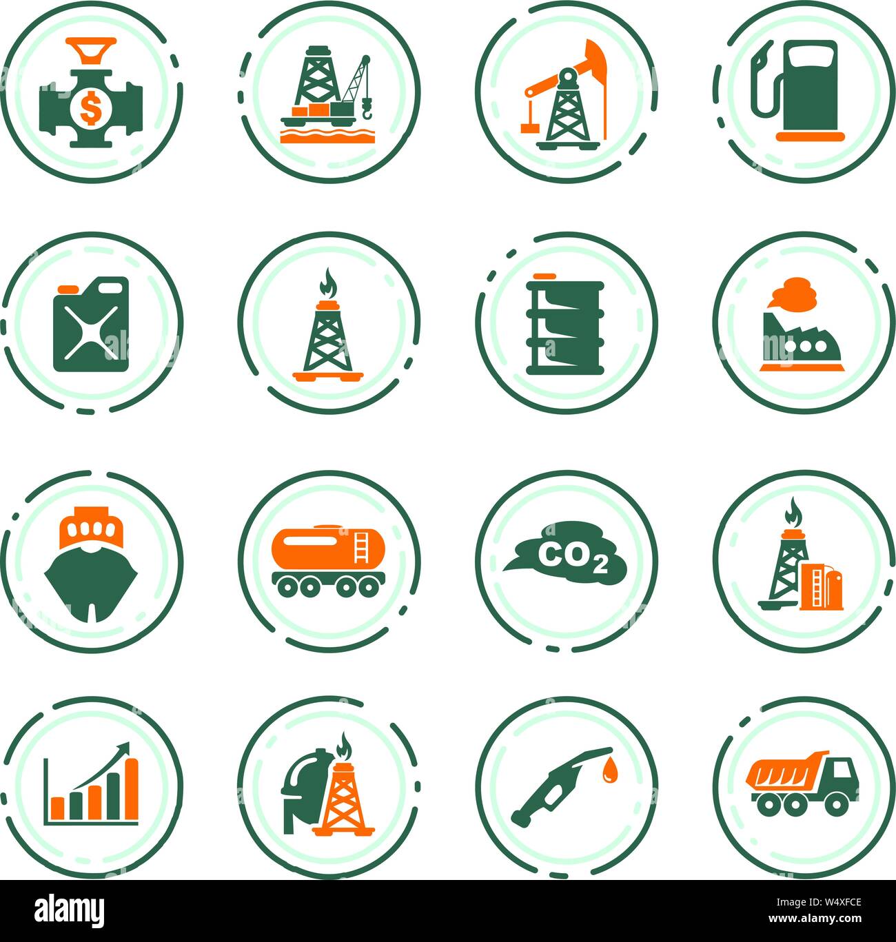 Extraction of oil icons set for web sites and user interface Stock ...