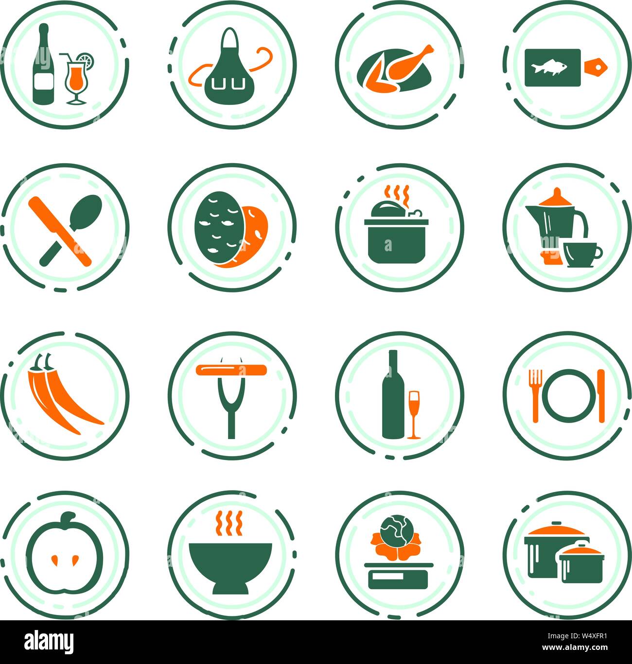 Food and kitchen web icons for user interface design Stock Vector Image ...