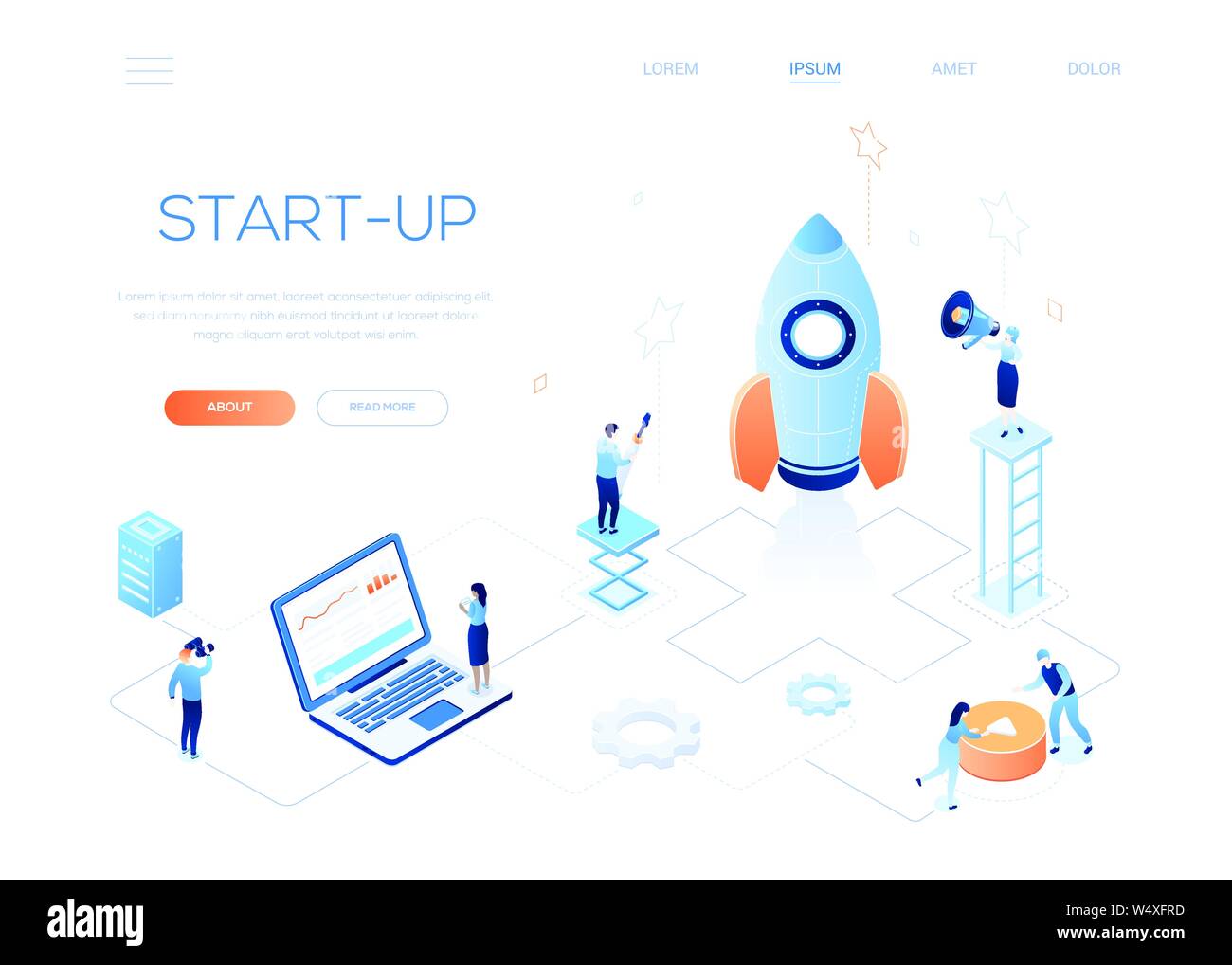 Isometric development process Cut Out Stock Images & Pictures - Alamy