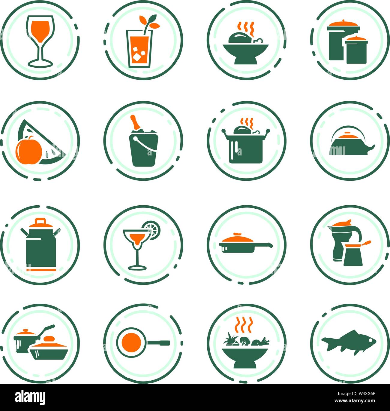 Food and kitchen web icons for user interface design Stock Vector Image ...