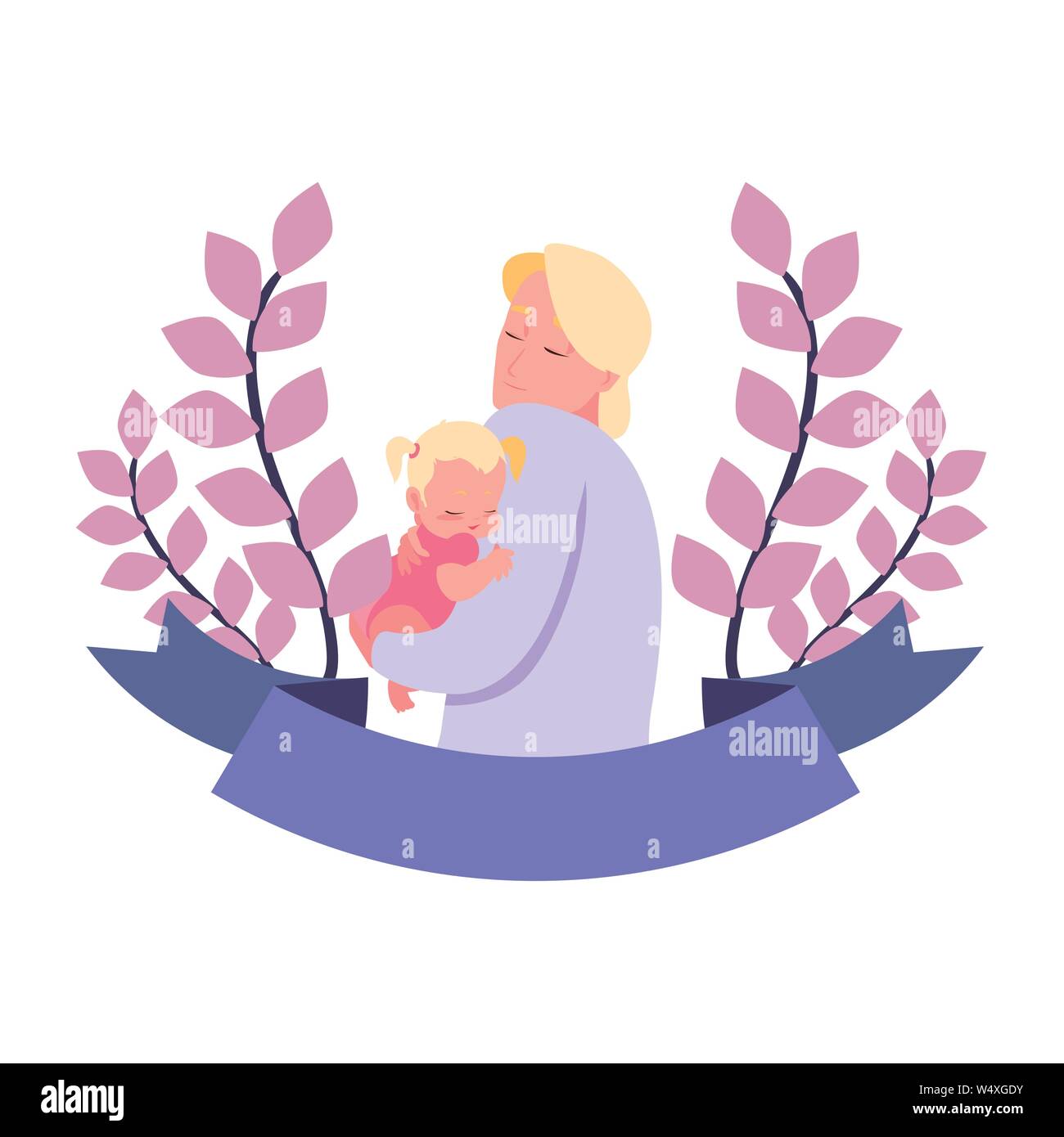 dad carrying his baby girl in arms vector illustration Stock Vector Image & Art - Alamy