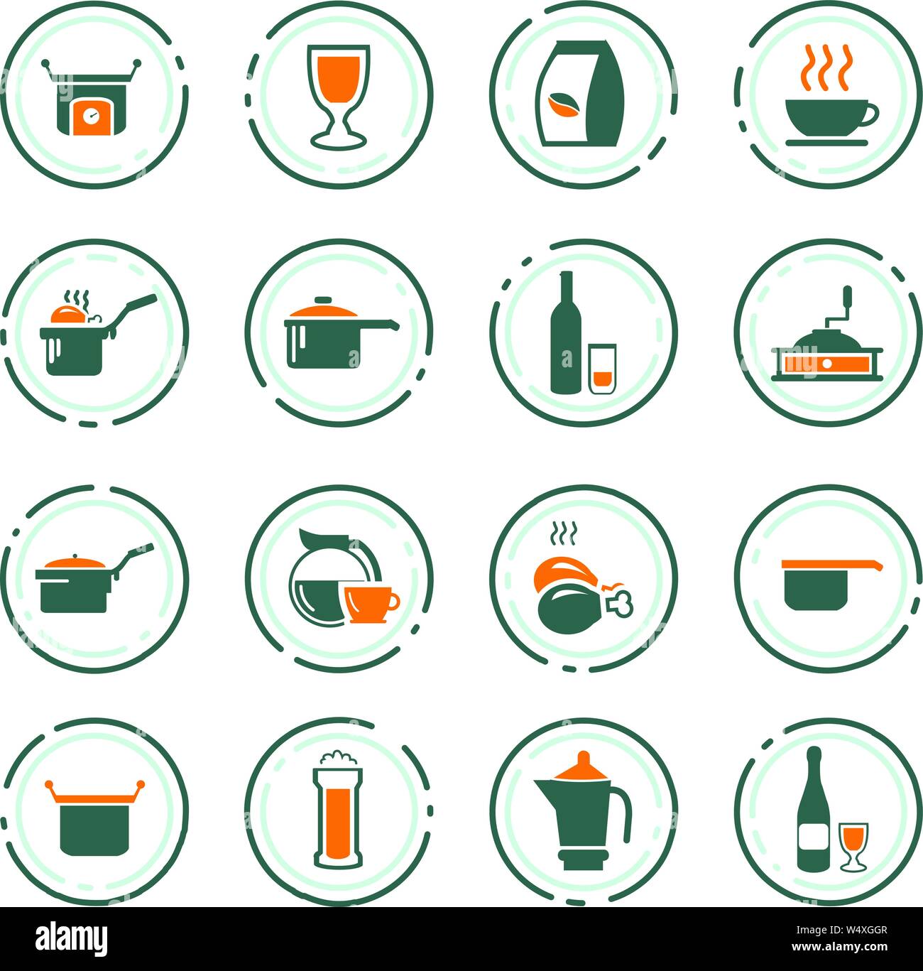 Food and kitchen web icons for user interface design Stock Vector Image ...
