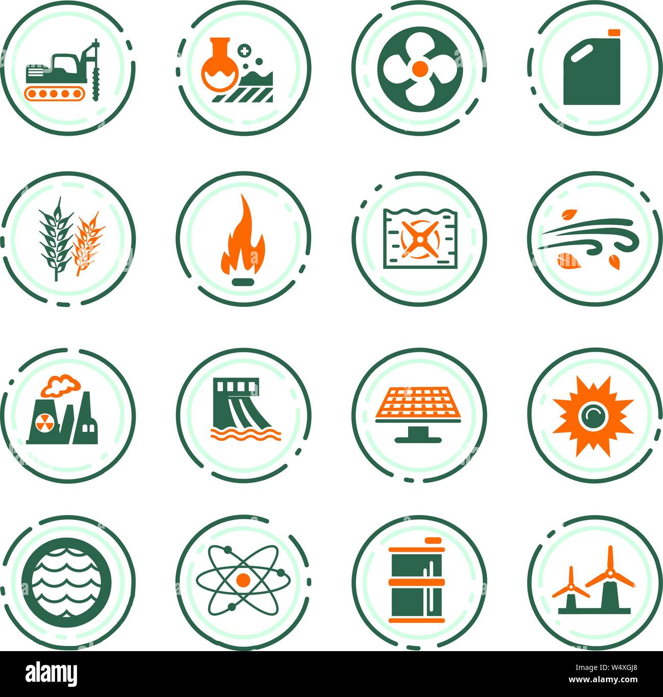 Fuel Power generation vector icons for user interface design Stock ...