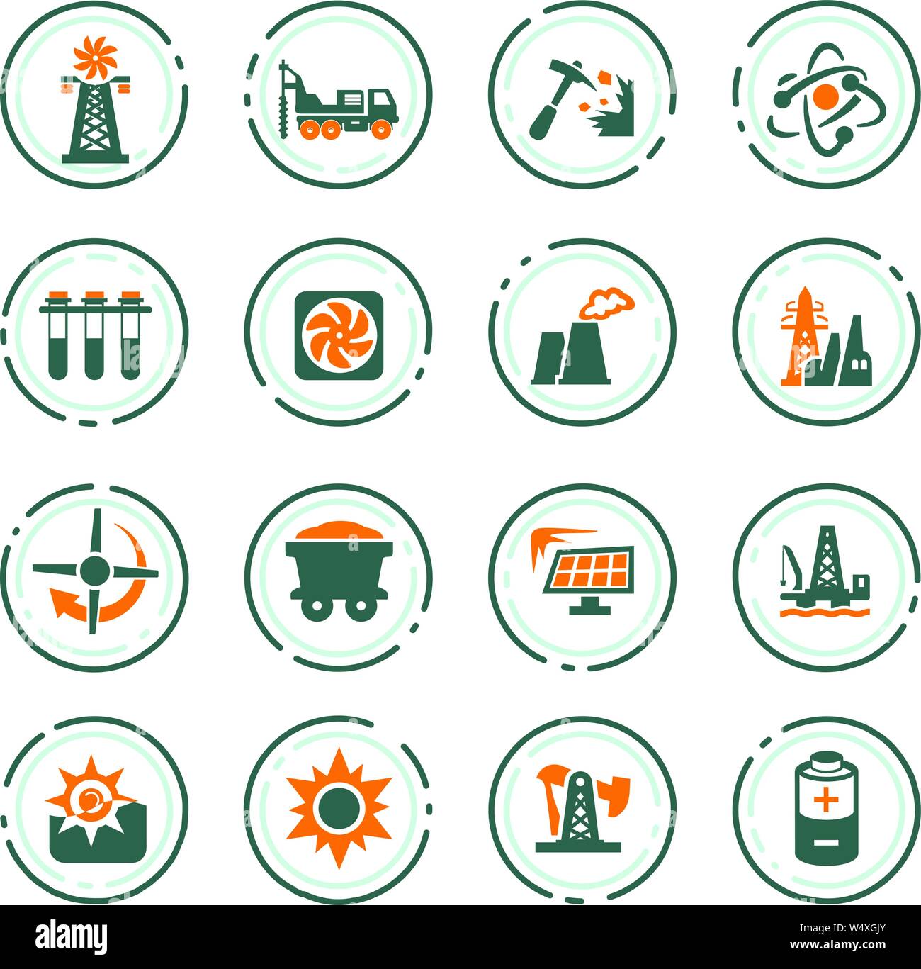 Fuel Power generation vector icons for user interface design Stock ...