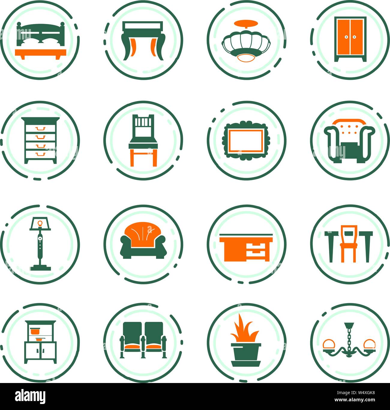 Furniture icon set for web sites and user interface Stock Vector Image ...