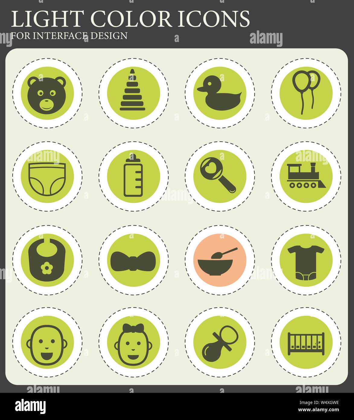 baby web icons for user interface design Stock Vector Image & Art - Alamy