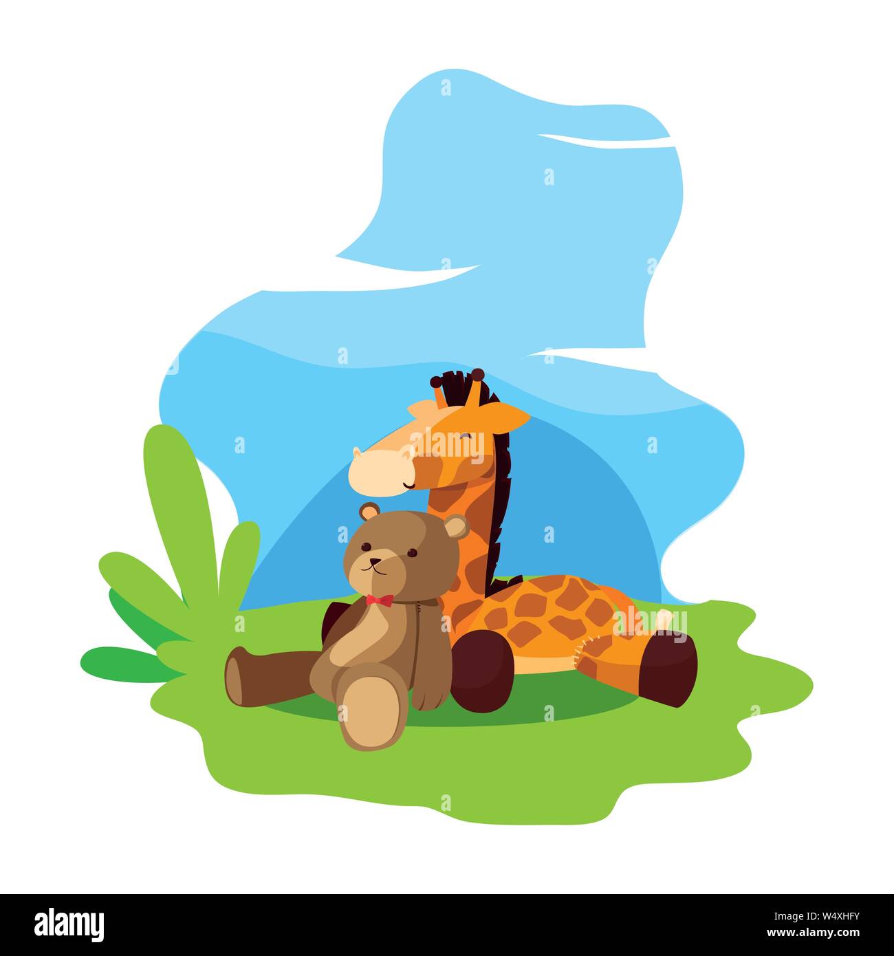baby toy bear giraffe animals vector illustration Stock Vector Image ...