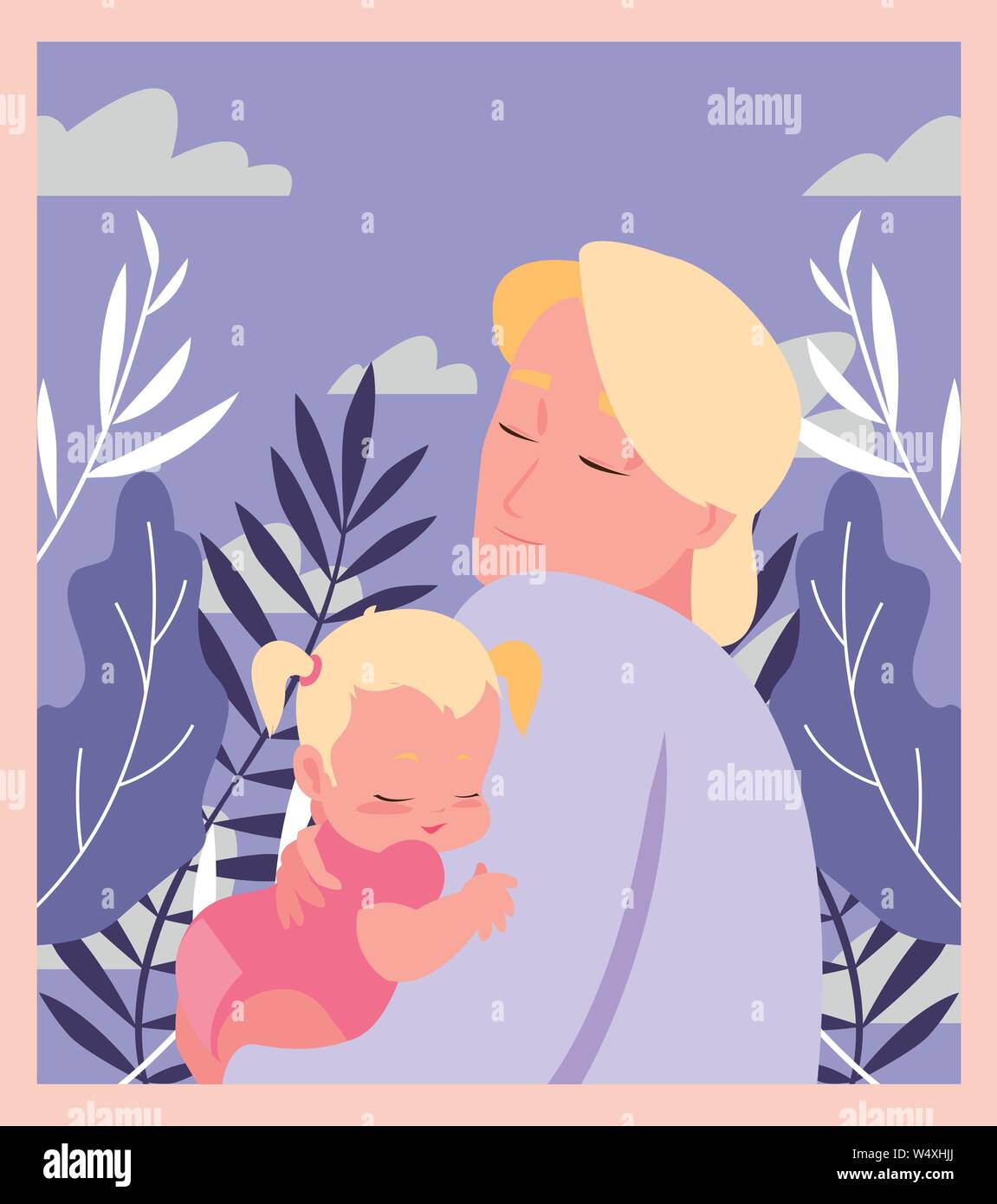 dad carrying his baby girl in arms vector illustration Stock Vector Image & Art - Alamy