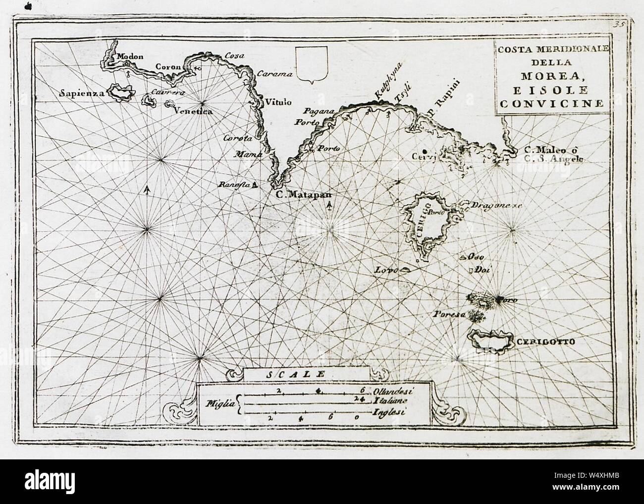 Costa Meridionale della Morea e Isole convicine - Coronelli Vincenzo ...