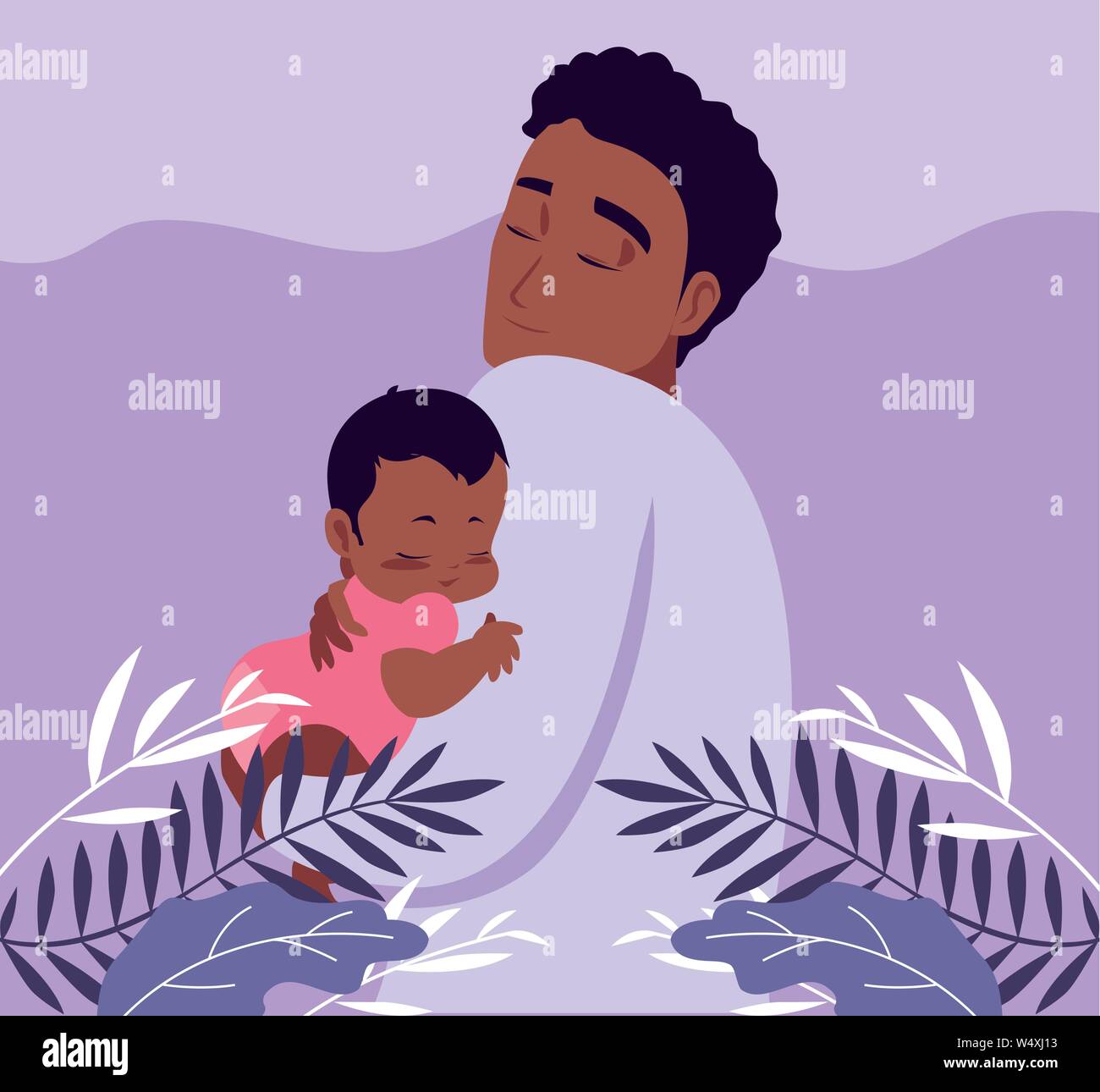 dad carrying his baby in his arms vector illustration Stock Vector Image & Art - Alamy