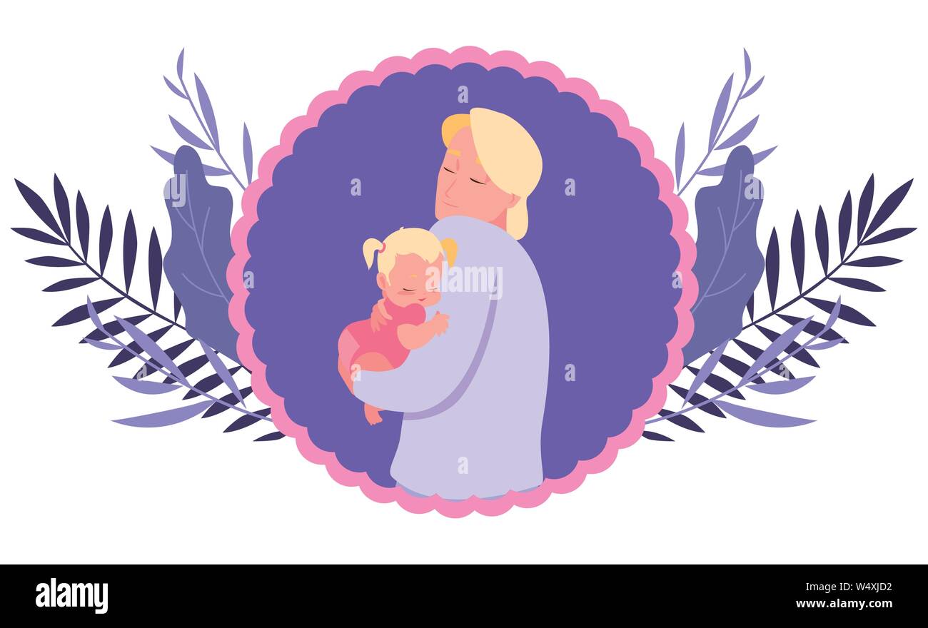 dad carrying his baby girl in arms vector illustration Stock Vector Image & Art - Alamy