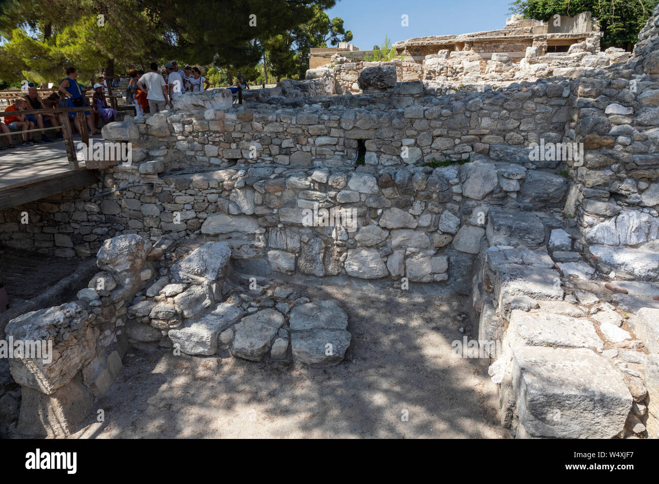 The ancient Palace of Knossos Archaeological Site, Crete, Greece Stock ...