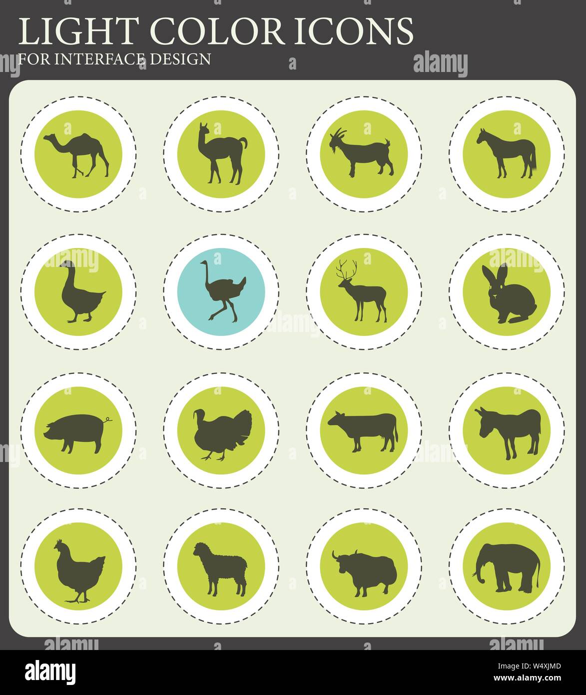 farm animals web icons for user interface design Stock Vector Image ...