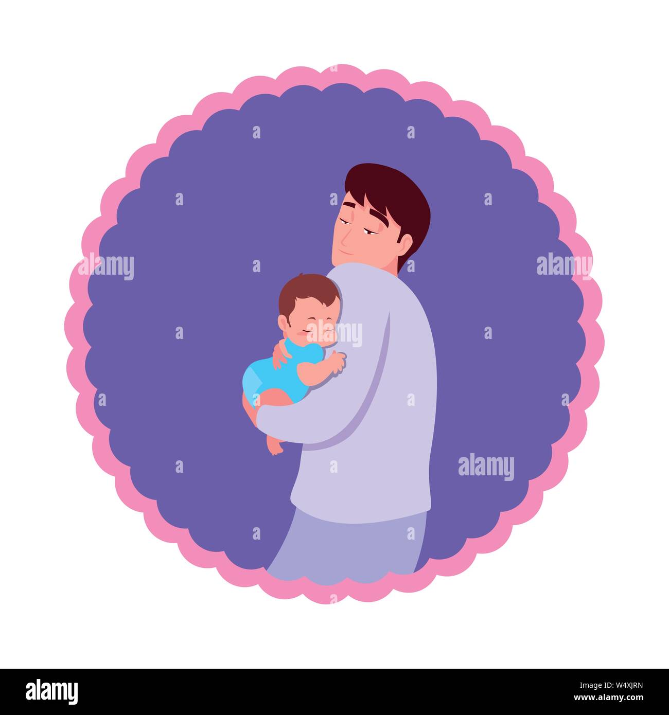 dad carrying his baby in his arms vector illustration Stock Vector Image & Art - Alamy