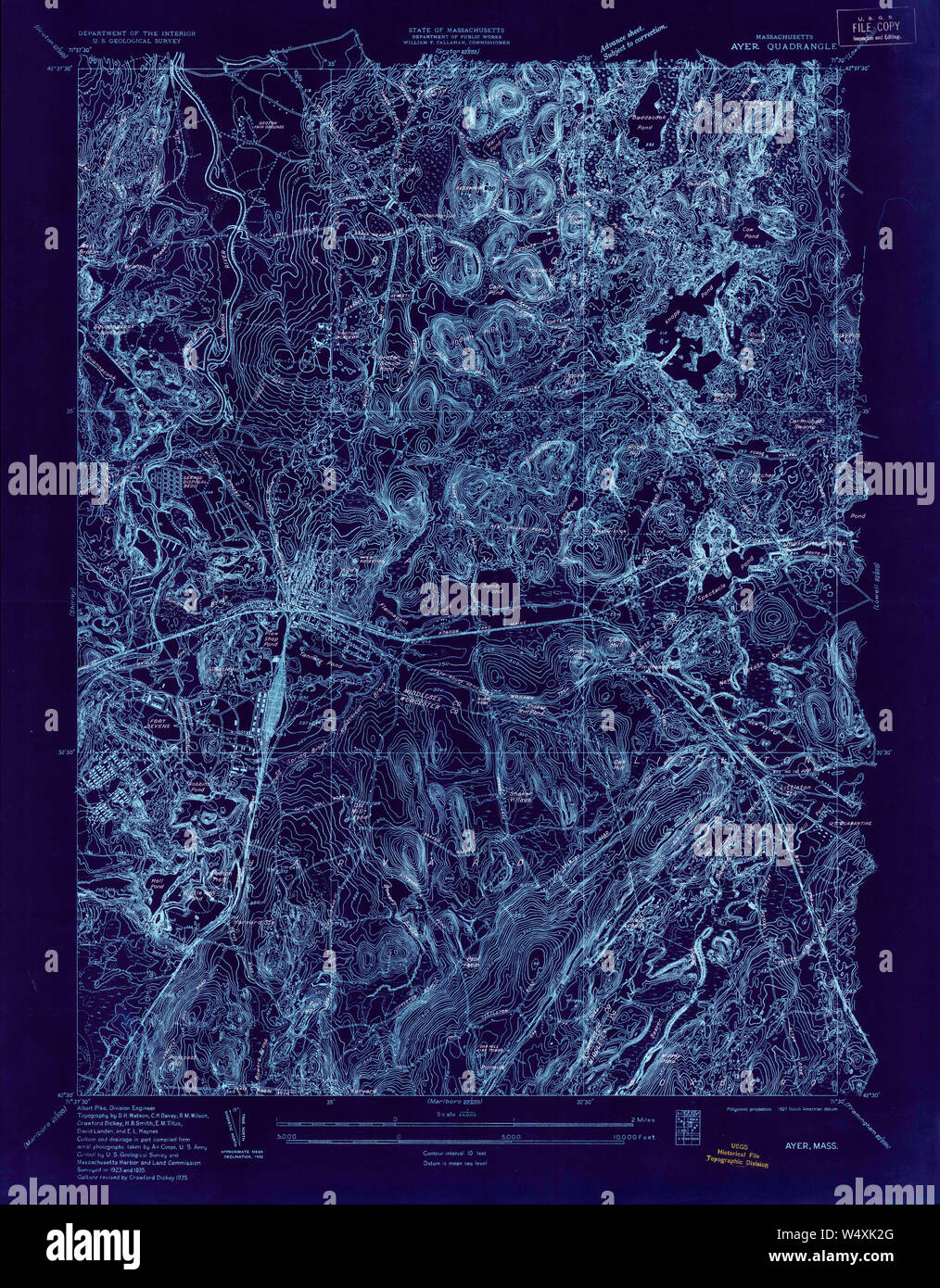 Massachusetts USGS Historical Topo Map MA Ayer 349978 1935 24000 ...