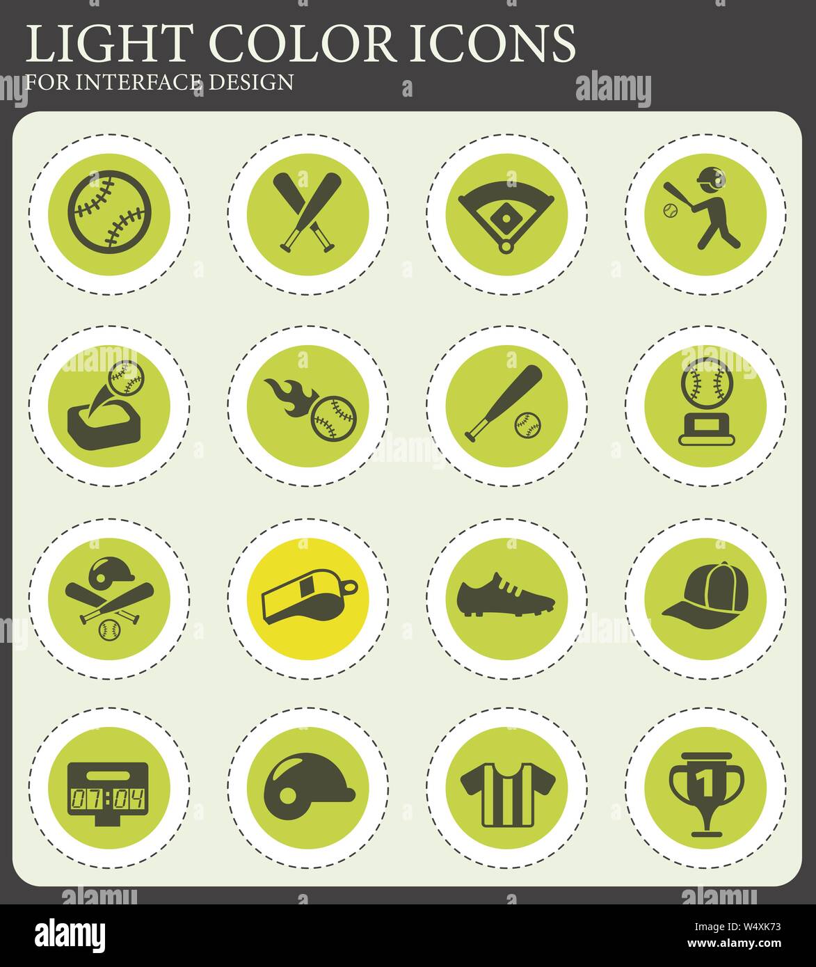 baseball vector icons for web and user interface design Stock Vector ...