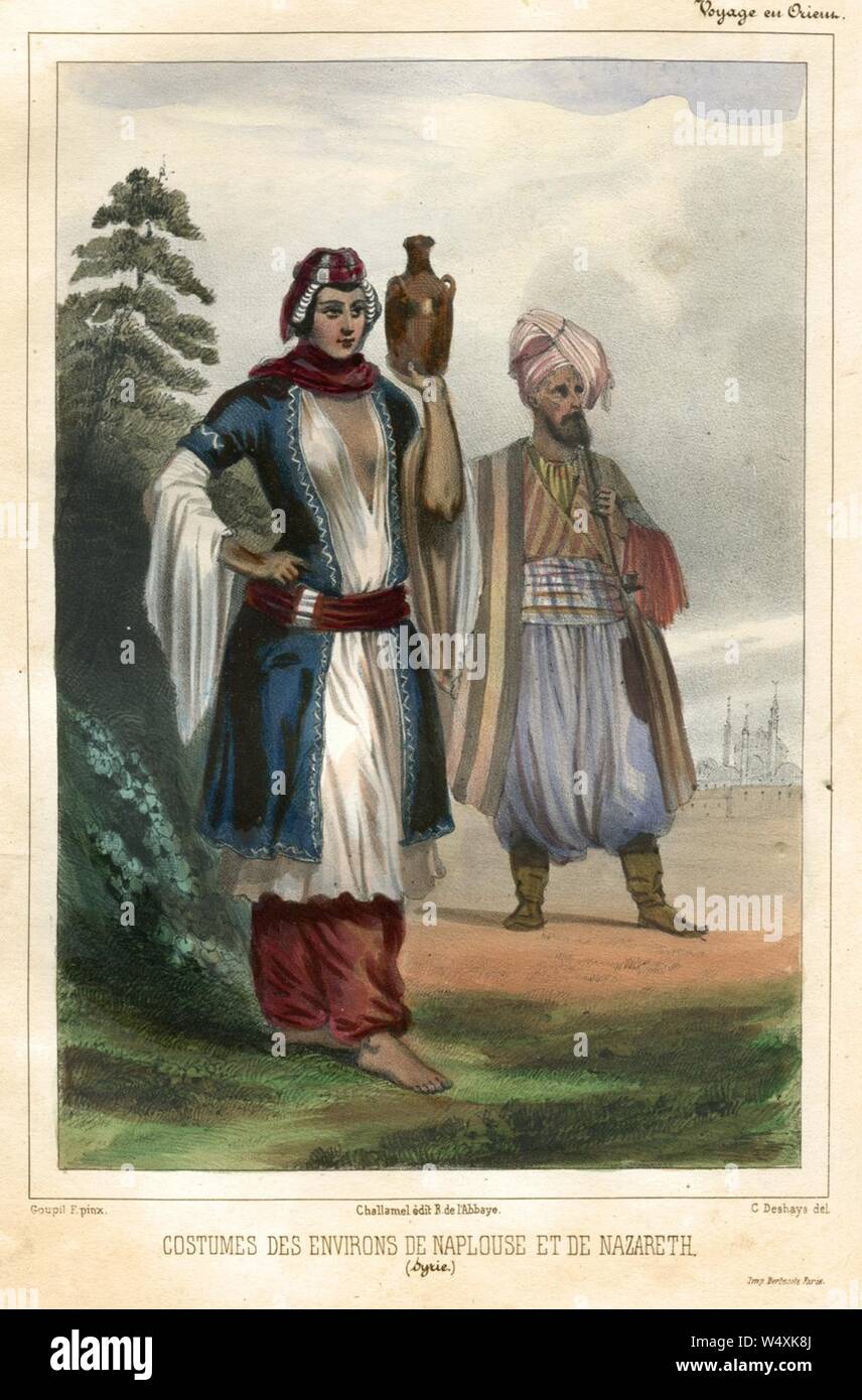 Costumes des environs de Naplouse et de Nazareth (Syrie) - Goupil ...