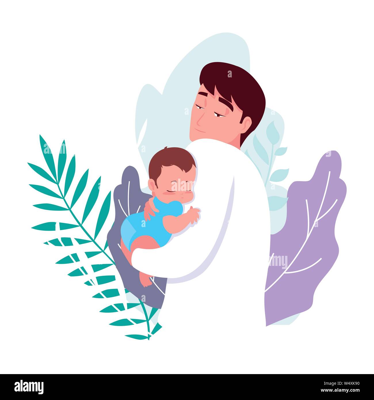 dad carrying his baby in his arms vector illustration Stock Vector Image & Art - Alamy