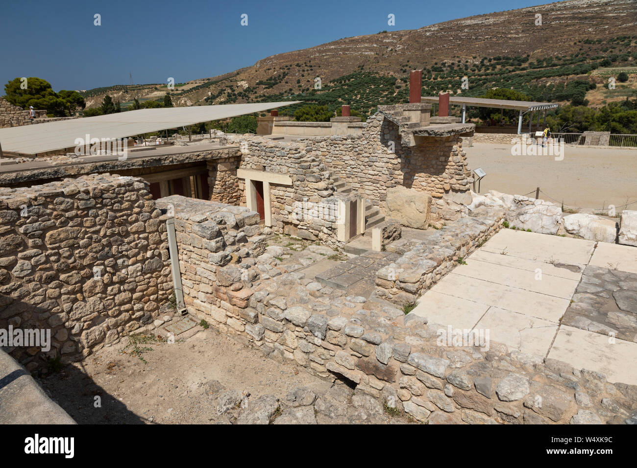 The Palace of Knossos Archaeological Site, Crete, Greece Stock Photo ...