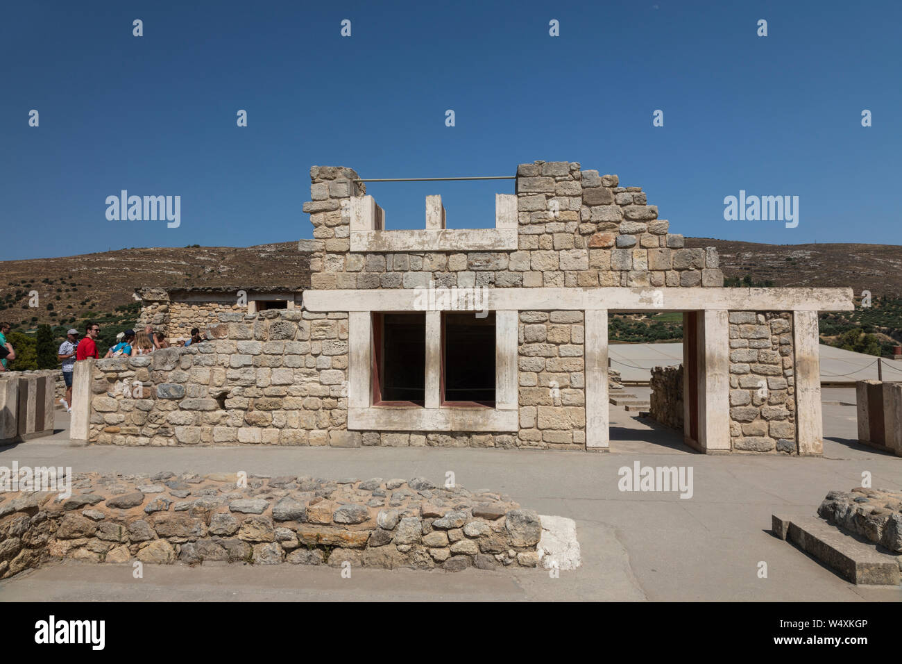 The Palace of Knossos Archaeological Site, Crete, Greece Stock Photo ...