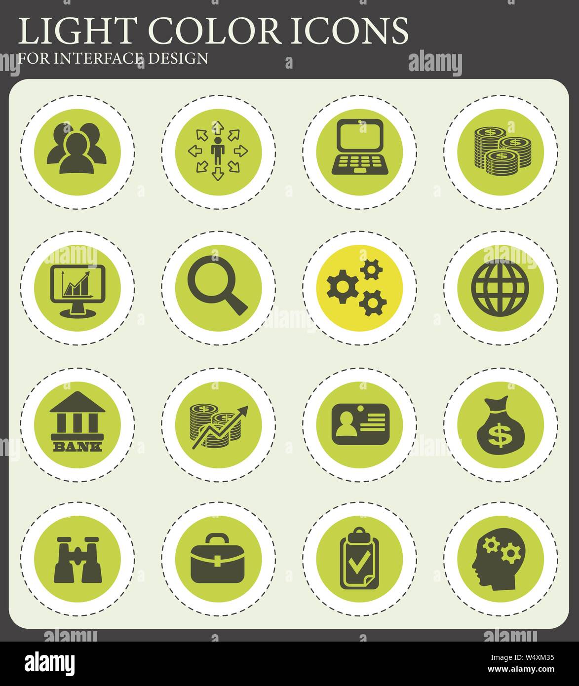business management and human resources web icons for user interface ...