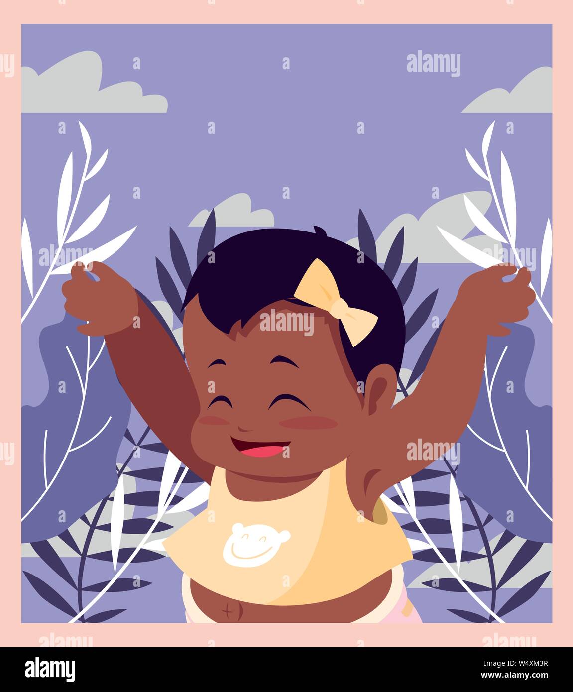 cute little baby girl sitting vector illustration Stock Vector Image ...