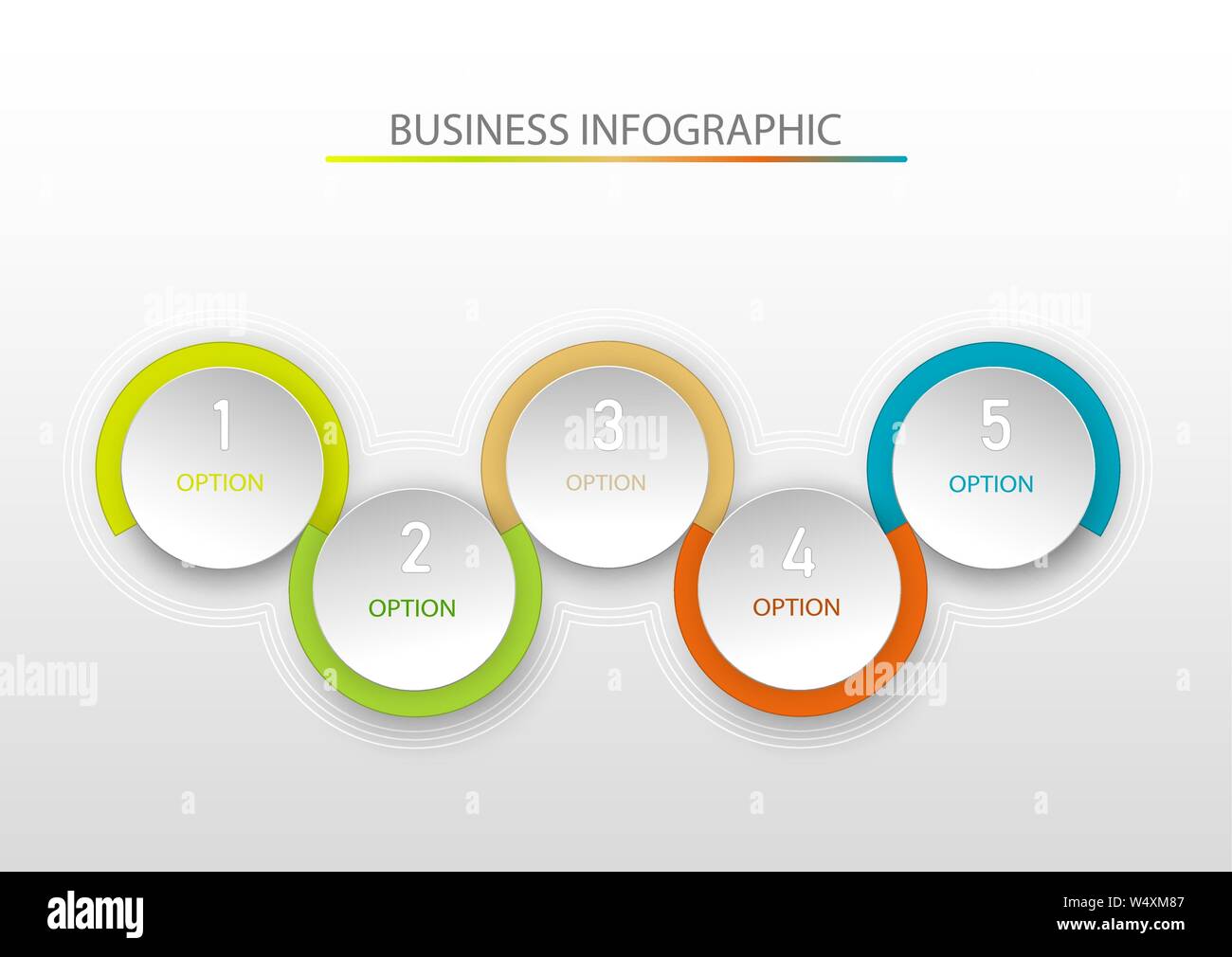 Abstract infographic template with a five steps. Vector illustration ...