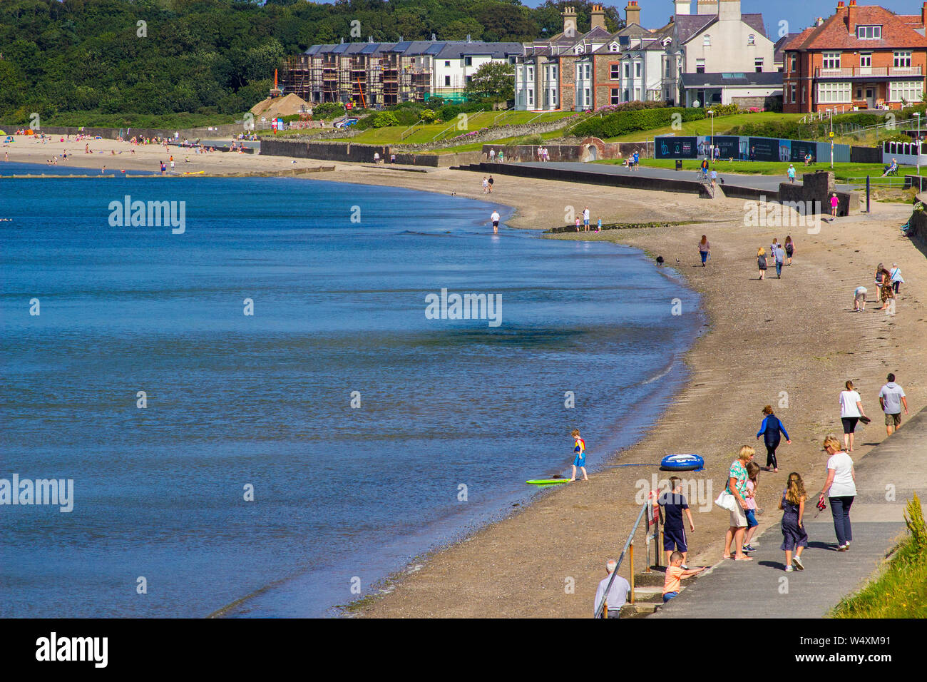 25 July 2019 A view of Ballyholme Bay in Bangor Northern Ireland taken ...