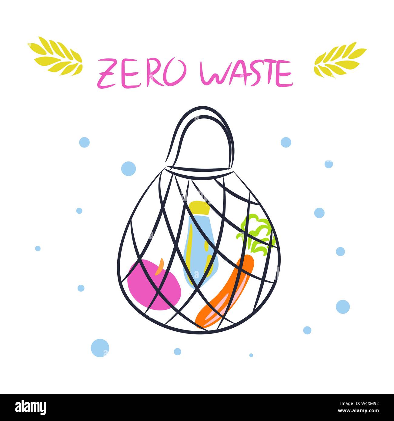 Zero waste concept eco Stock Vector Images - Alamy