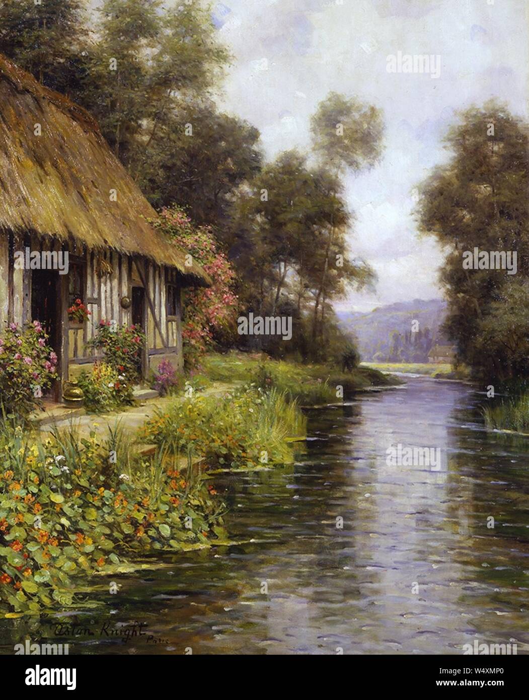 Cottage by the River Stock Photo - Alamy