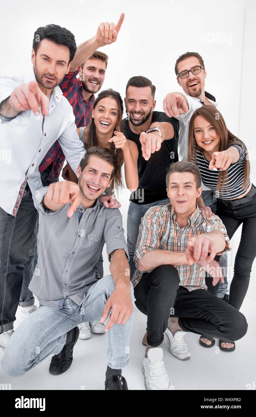 group of successful young men pointing at you Stock Photo - Alamy