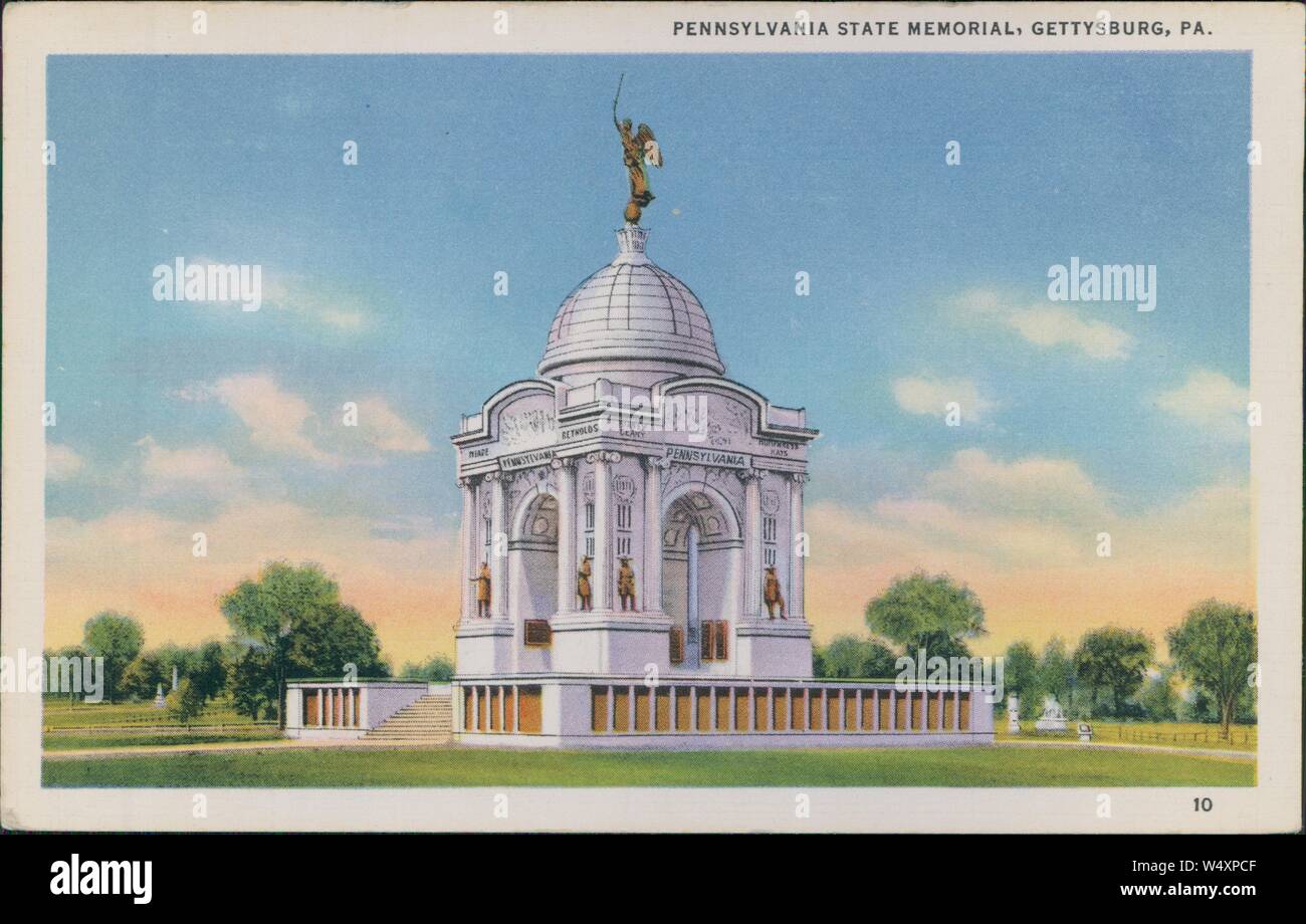 Vintage postcard reproduction of the Pennsylvania State Memorial in ...