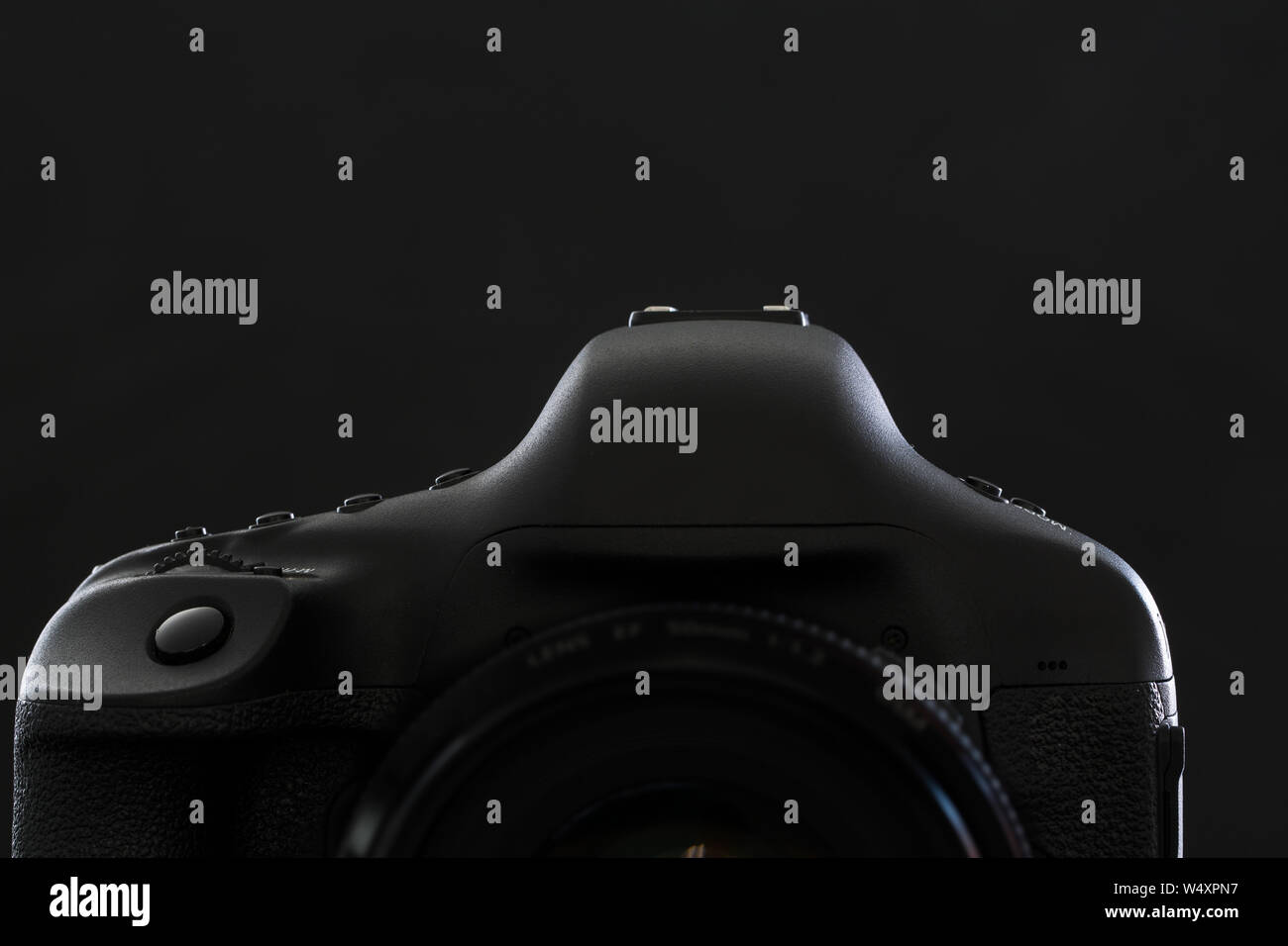 Professional modern DSLR camera low key stock photo/image - Modern DSLR ...