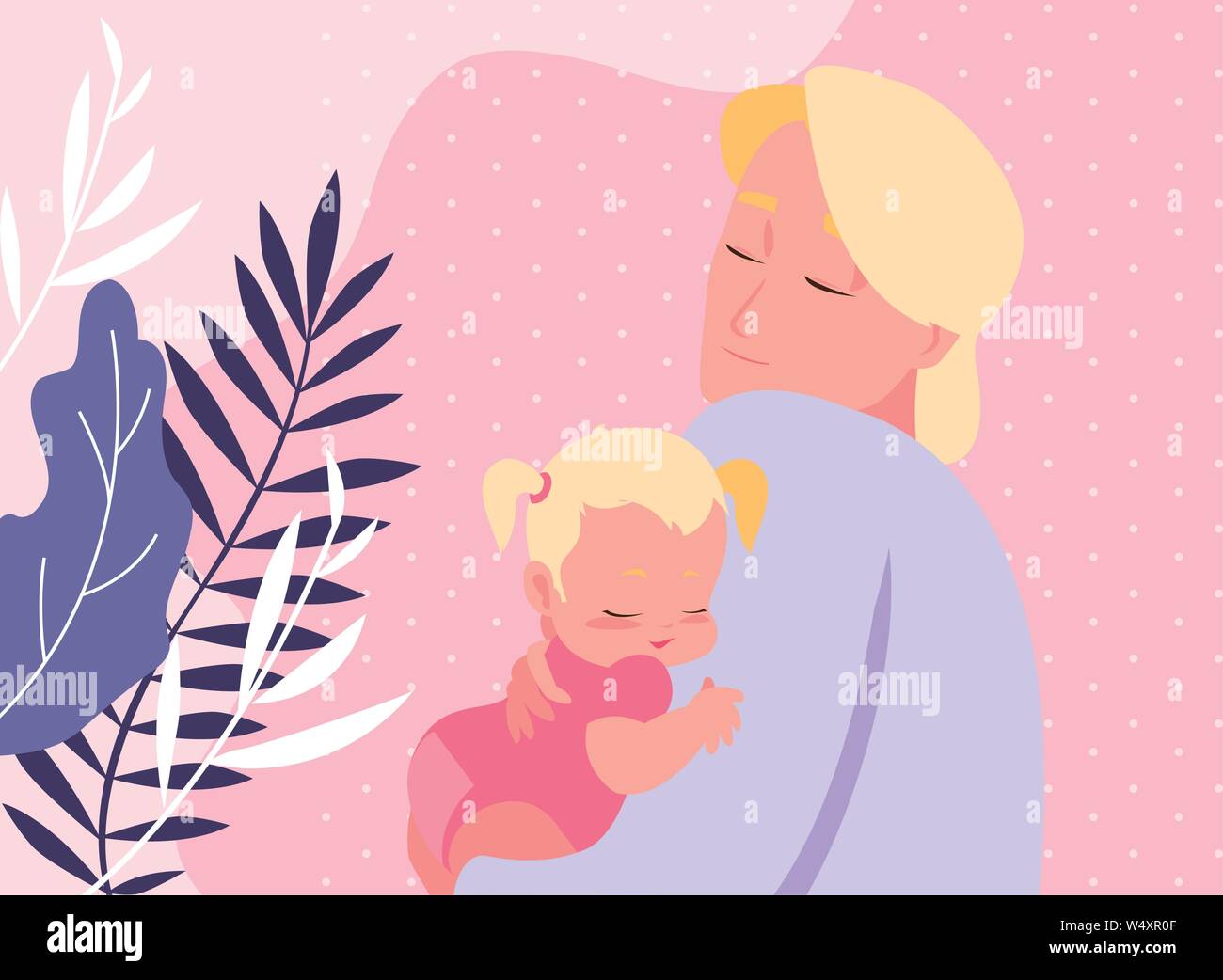 dad carrying his baby girl in arms vector illustration Stock Vector Image & Art - Alamy