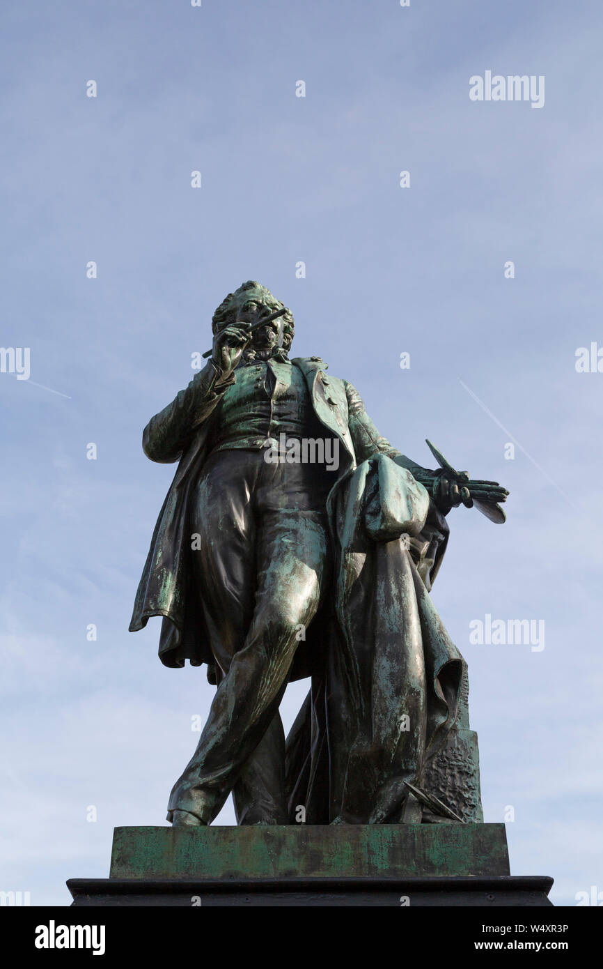 Statue of Arij Scheffer at Scheffersplein in Dordrecht, the Netherlands ...