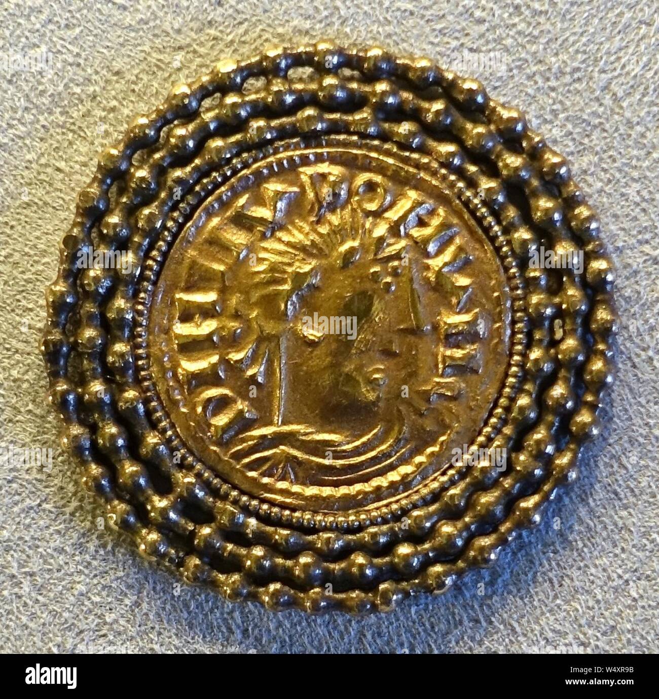 Counterfeit after Louis the Pious solidus, 9th century AD Stock Photo ...