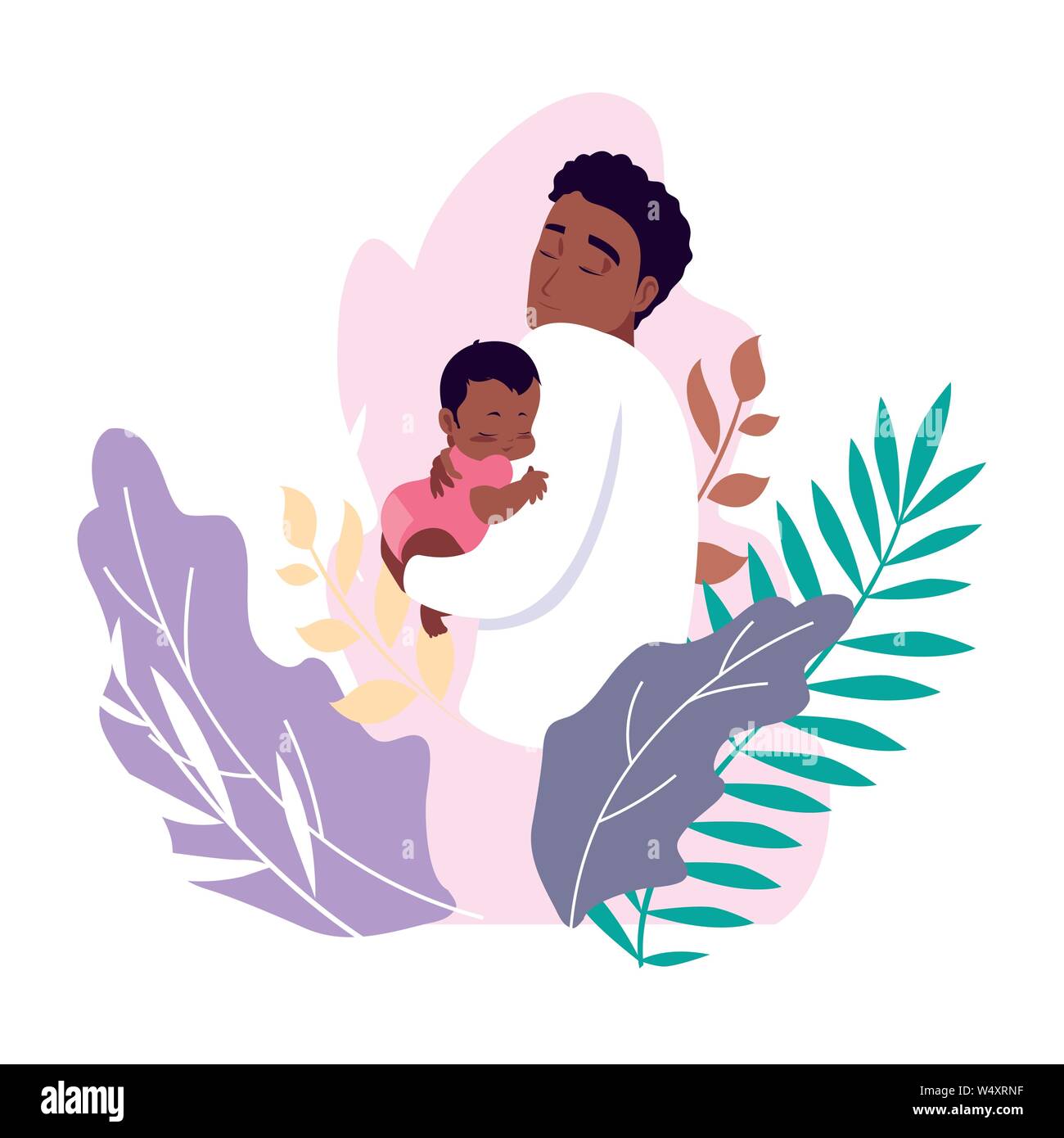 dad carrying his baby in his arms vector illustration Stock Vector Image & Art - Alamy
