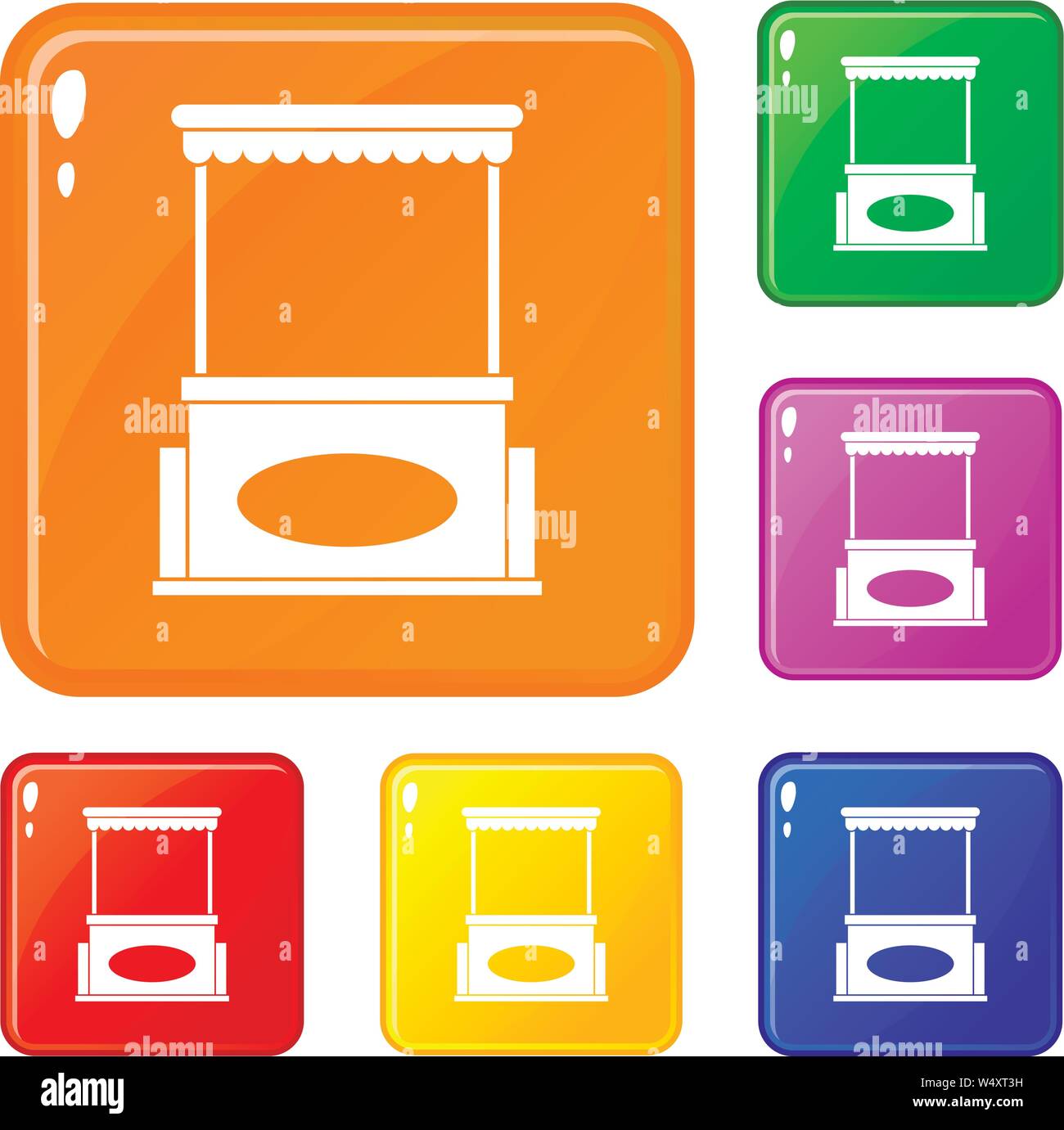 Street kiosk icons set vector color Stock Vector Image & Art - Alamy