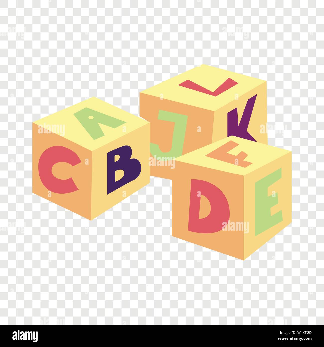 Alphabet cubes toy icon, cartoon style Stock Vector Image & Art - Alamy