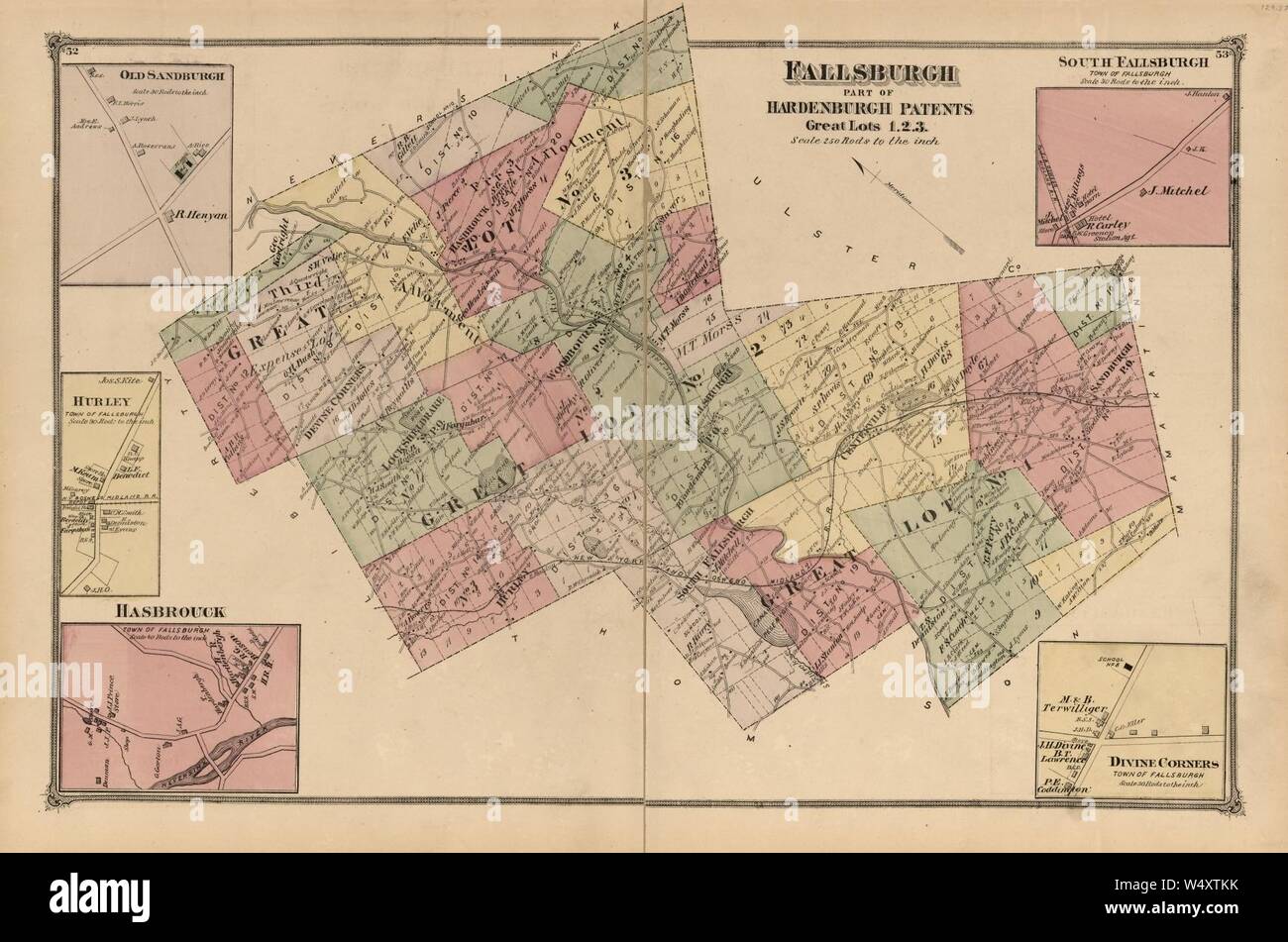 County atlas of Sullivan, New York Stock Photo - Alamy