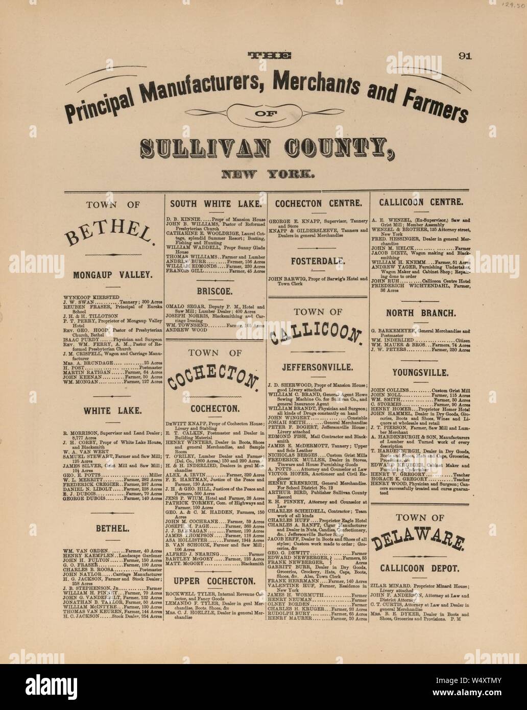 County atlas of Sullivan, New York Stock Photo - Alamy