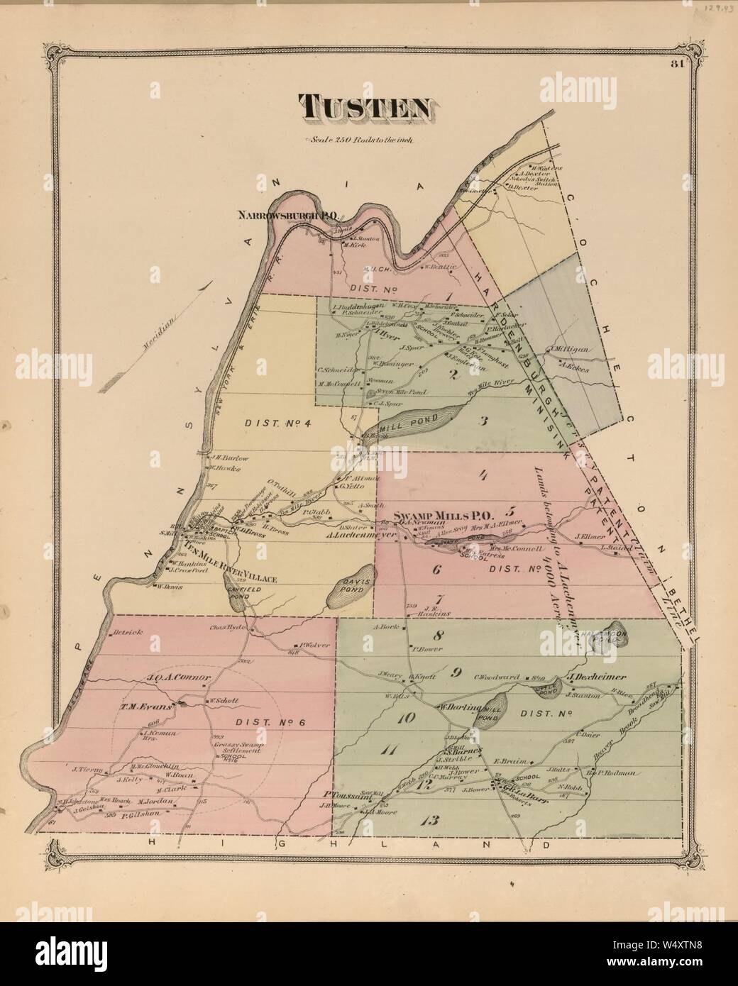 County atlas of Sullivan, New York Stock Photo - Alamy